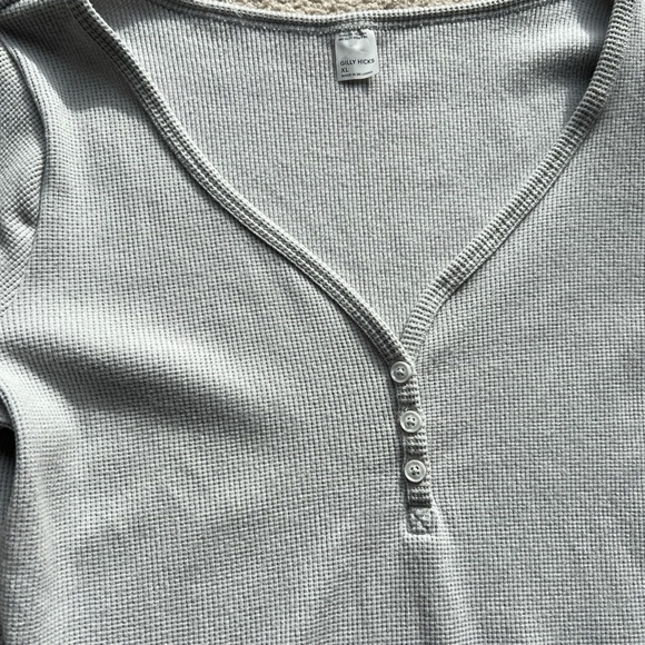 Gilly Hicks | Tops | Gilly Hicks Cozy Waffle Henley Long Sleeve Top Tee ...